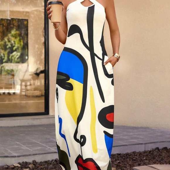 LC FASHION | Dresses | Summer Dresshalter Neck Dress Summer Vacation ...